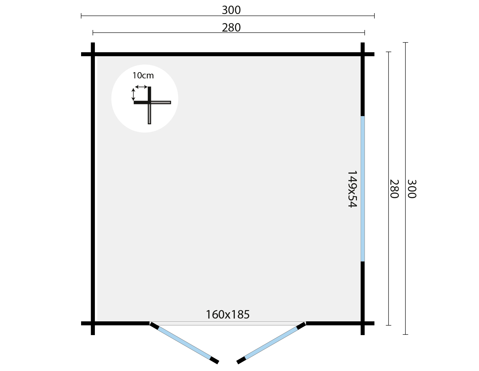 Jamie Garden Shed - Log Cabin | 40mm | untreated | Tuindeco.com